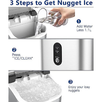 COWSAR 33 Lb. Daily Production Nugget Clear Ice Portable Ice Maker ...