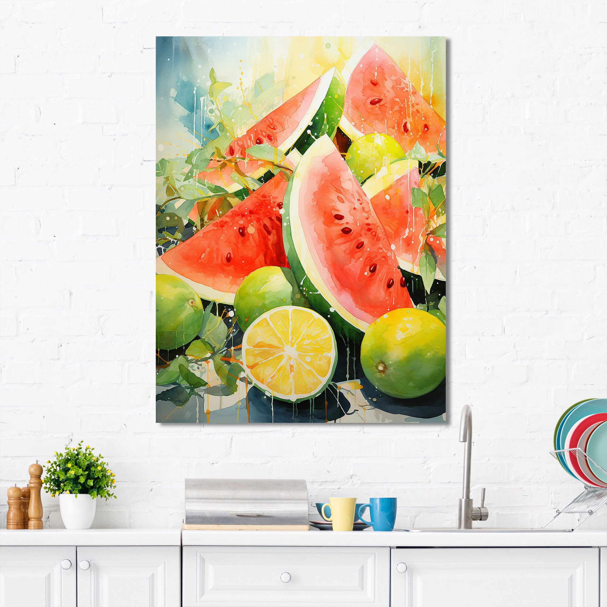 August Grove® Red Vibrant Melon Palette I - Melon Wall Art | Wayfair