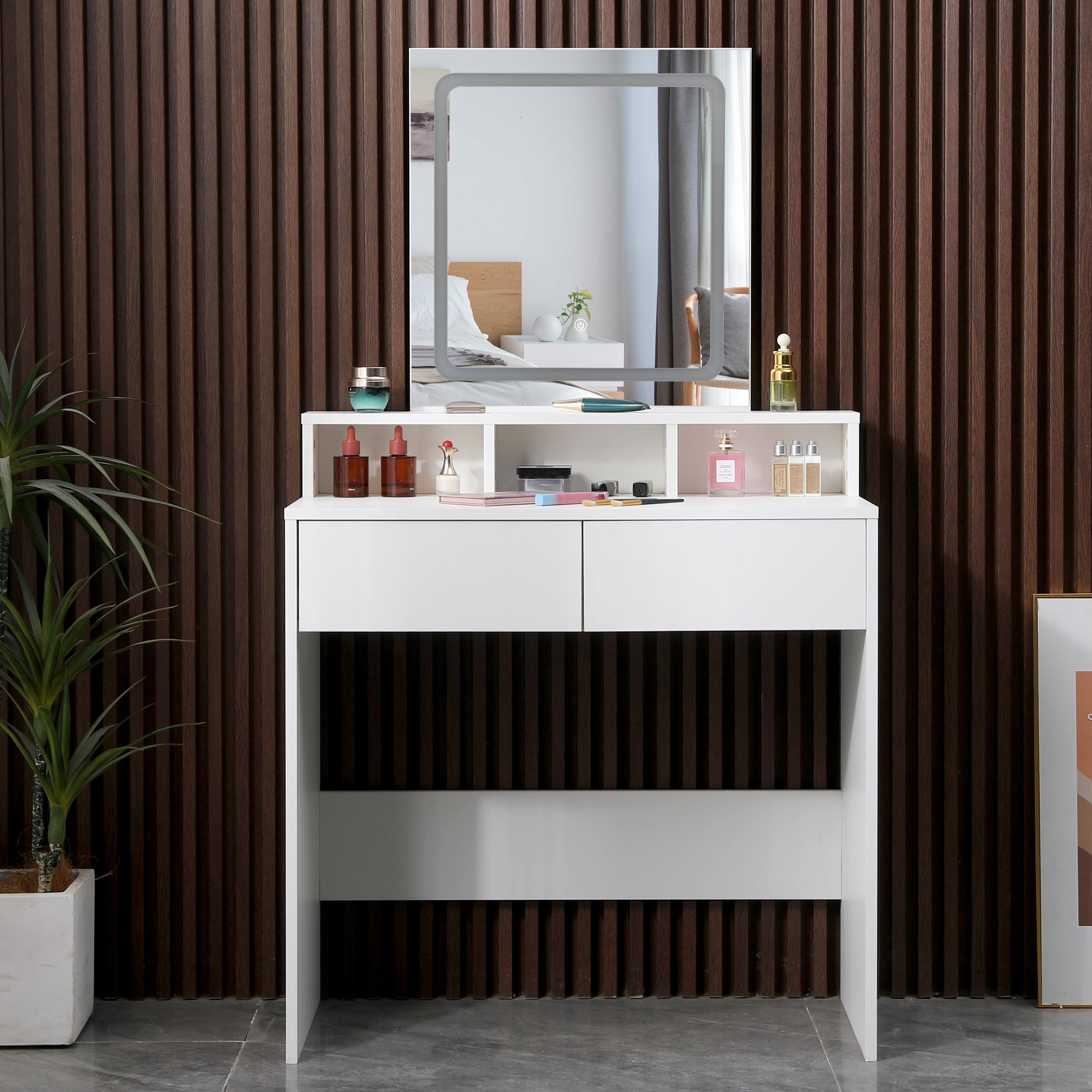 17 Stories Dressing Table with 3 Mode Light Mirror & Reviews | Wayfair ...