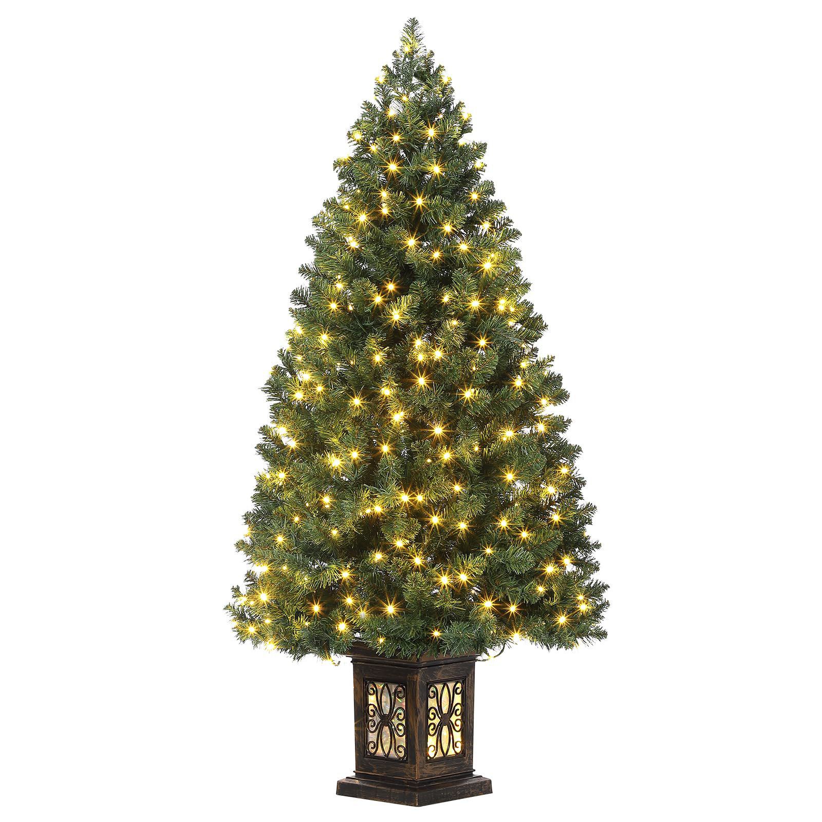 Fleur De Lis Living Christmas Tree-Fat Tree Body Contains 4.5Fth Potted ...