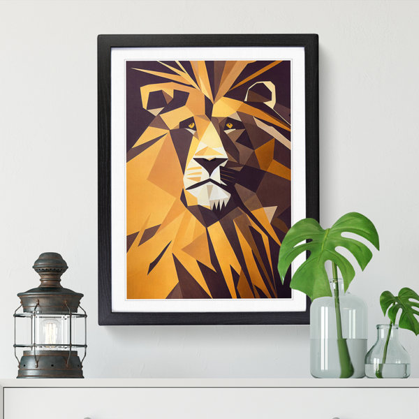 Brambly Cottage Mappsburg Lion Mid Century - Picture Frame Art Prints ...