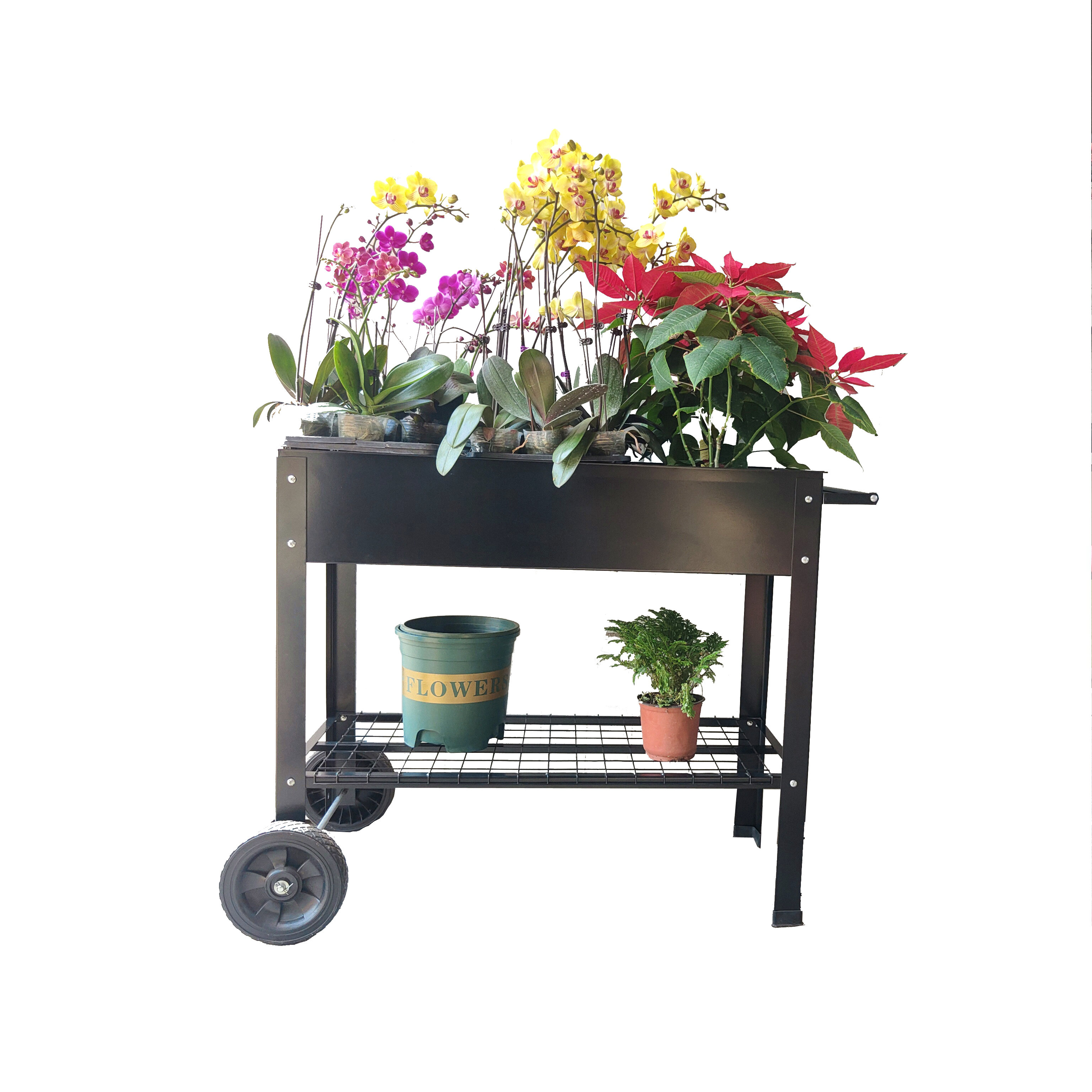 17 Stories Mobile Metal Raised Garden Bed Cart With Legs, Elevated Tall ...