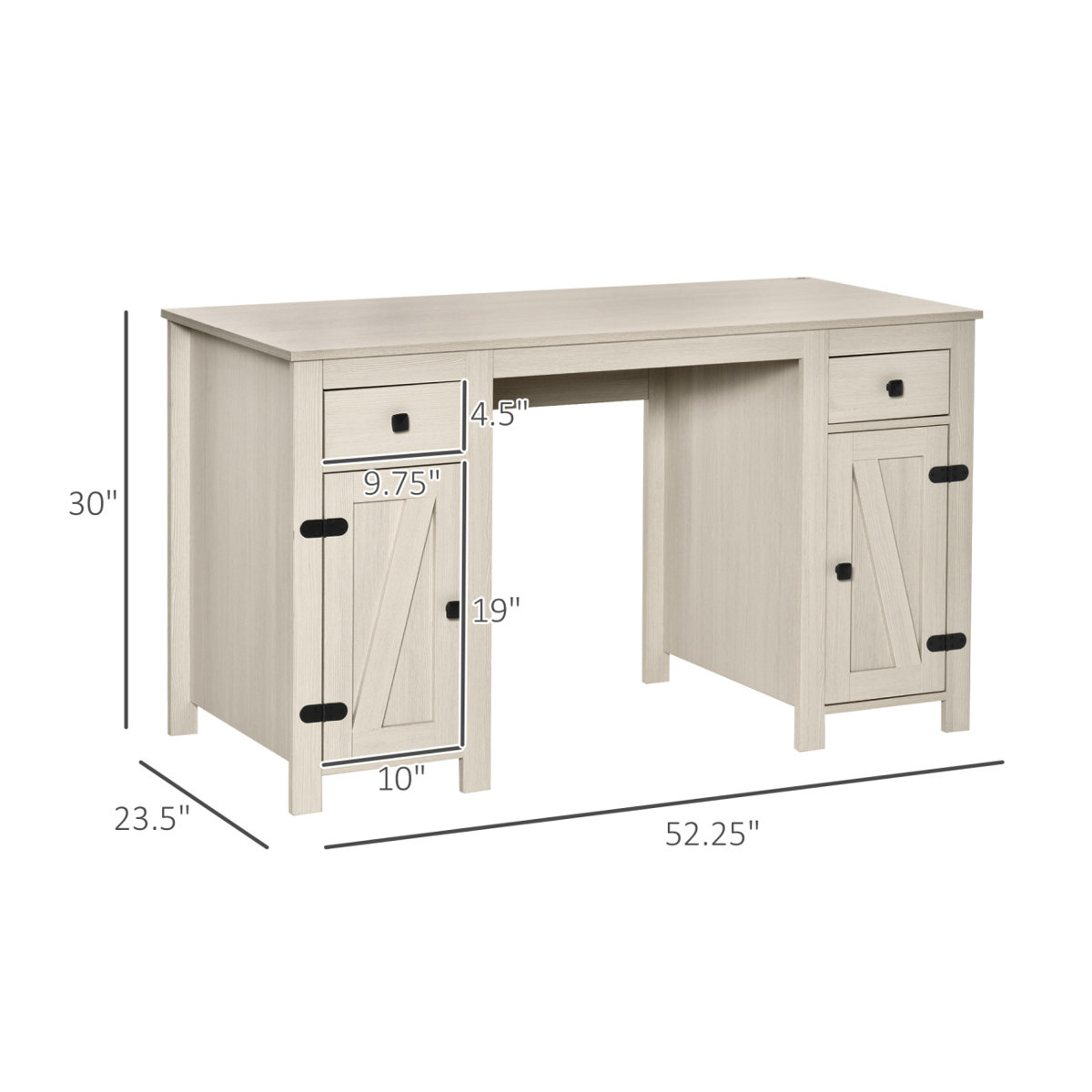 Ophelia & Co. Farmhouse Computer Desk With Storage, Home Office Desk ...