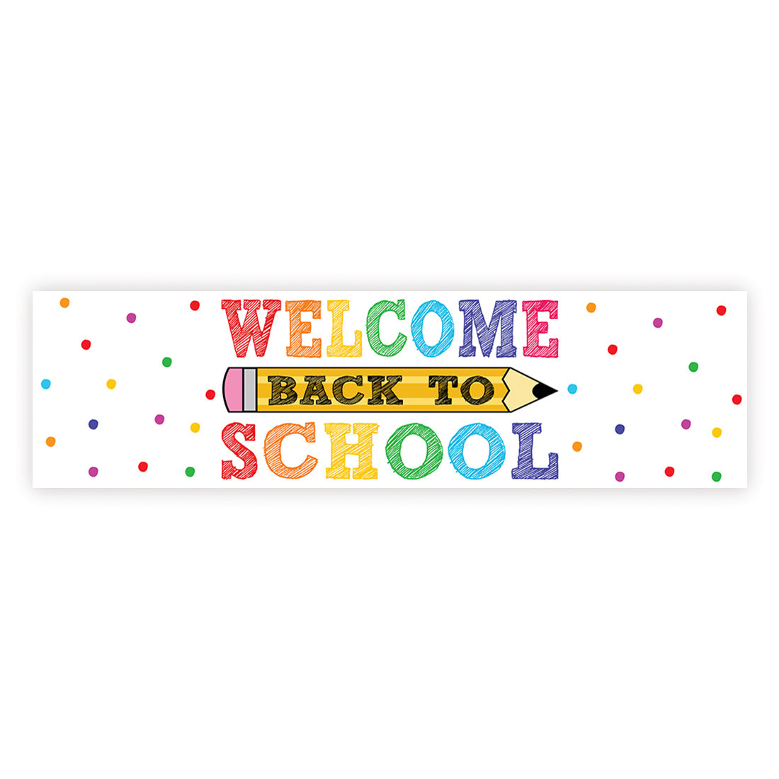 Koyal Wholesale 13X48 Welcome Back To School Banner Polka Dot Pencil ...