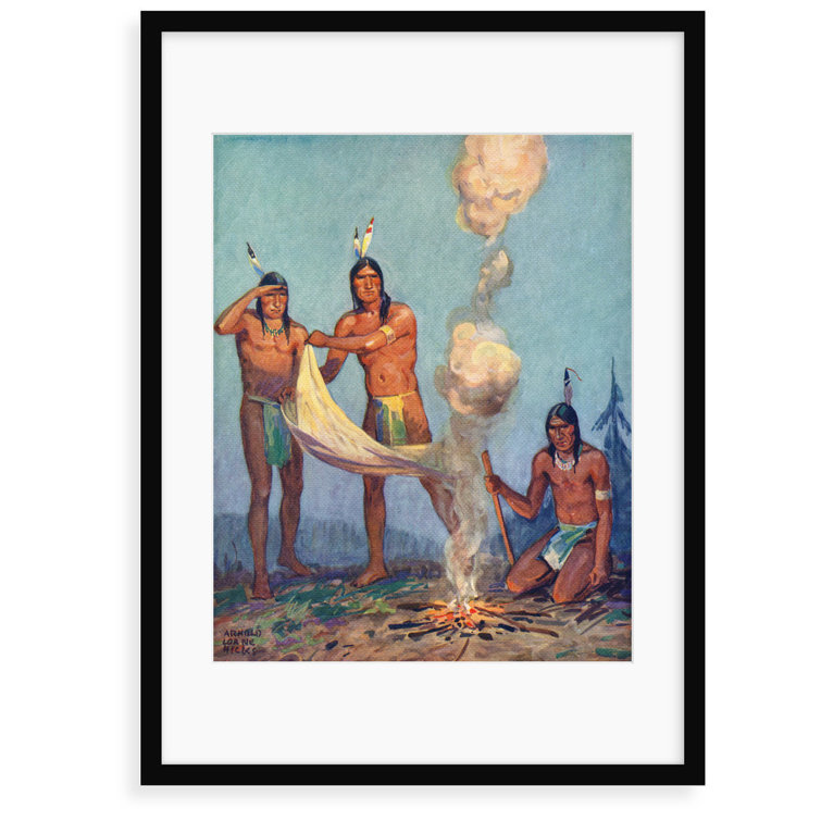 Bloomsbury Market Illustration Of Native Americans Sending Smoke ...