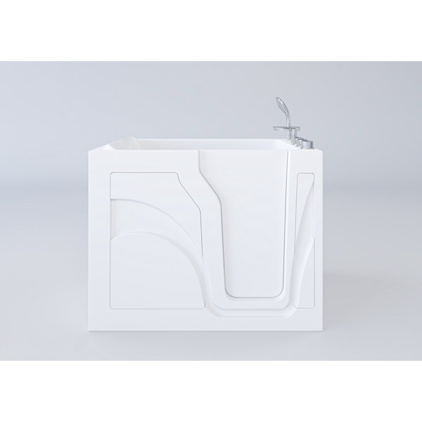 HealthSmart Walk-In Air Jet Acrylic Bathtub with Right Door and Faucet ...