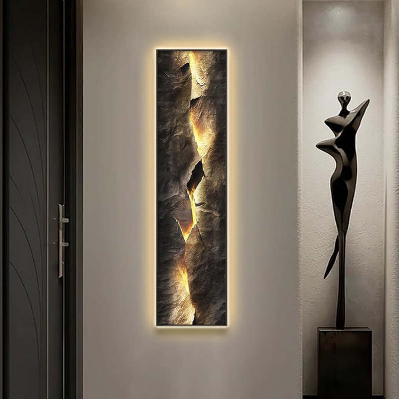 Orren Ellis Modern Abstract LED Wall Art With Backlit Light Home Decor ...