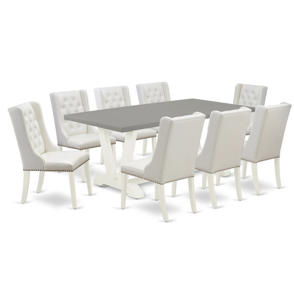 Winston Porter Adron 9 - Piece Trestle Dining Set | Wayfair