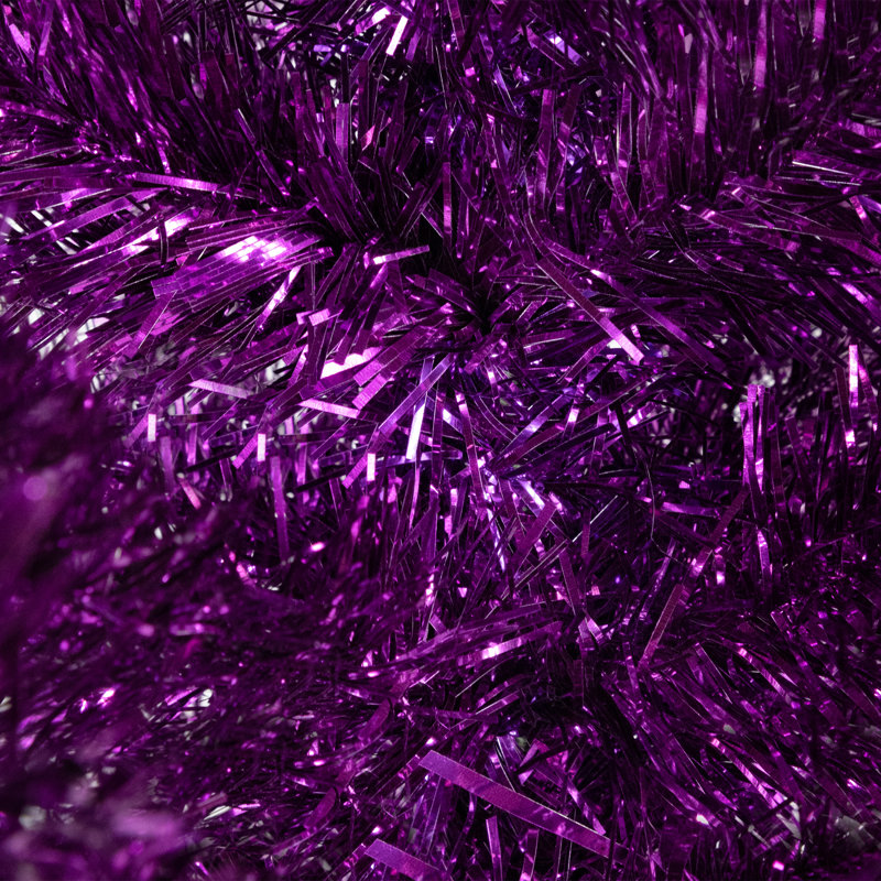 Northlight Seasonal 4' Purple Artificial Tinsel Christmas Tree Unlit ...