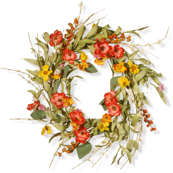 Primrue 22" Spring Flower Wreath & Reviews | Wayfair