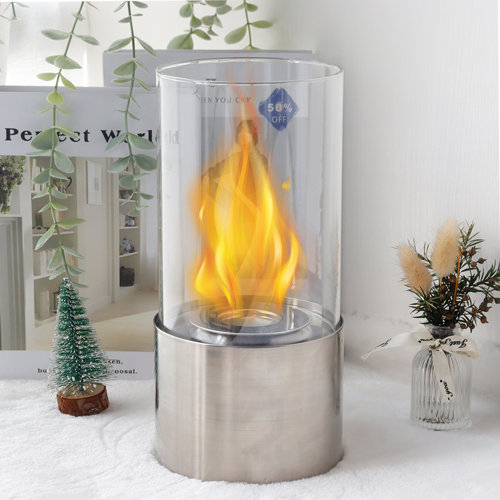 JHY DESIGN Metal Bio-Ethanol Outdoor Tabletop Fireplace with Flame ...