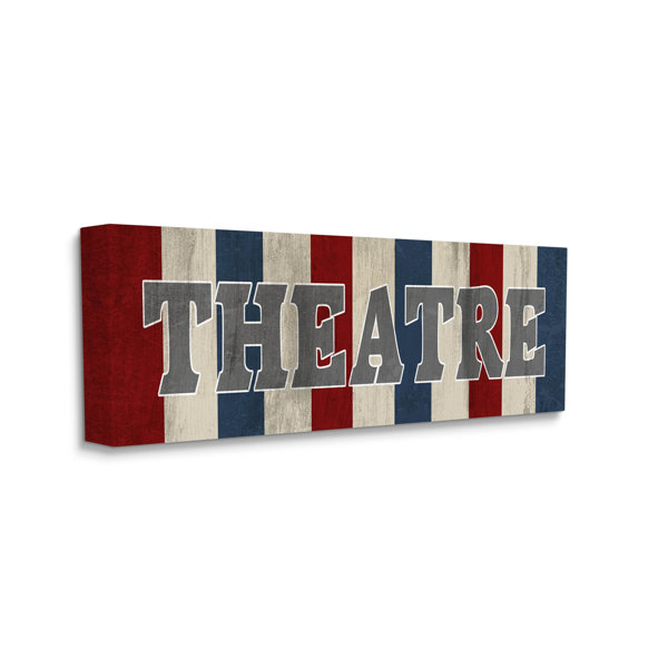 Stupell Industries " Rustic Vintage Theatre Sign " by Kim Allen | Wayfair