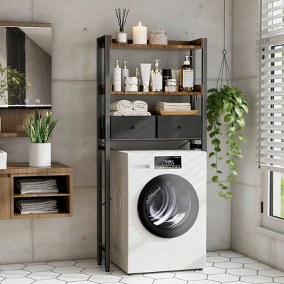 Over-Toilet Storage Unit With 2 Drawers, 3-Shelf Above-Toilet Bathroom ...