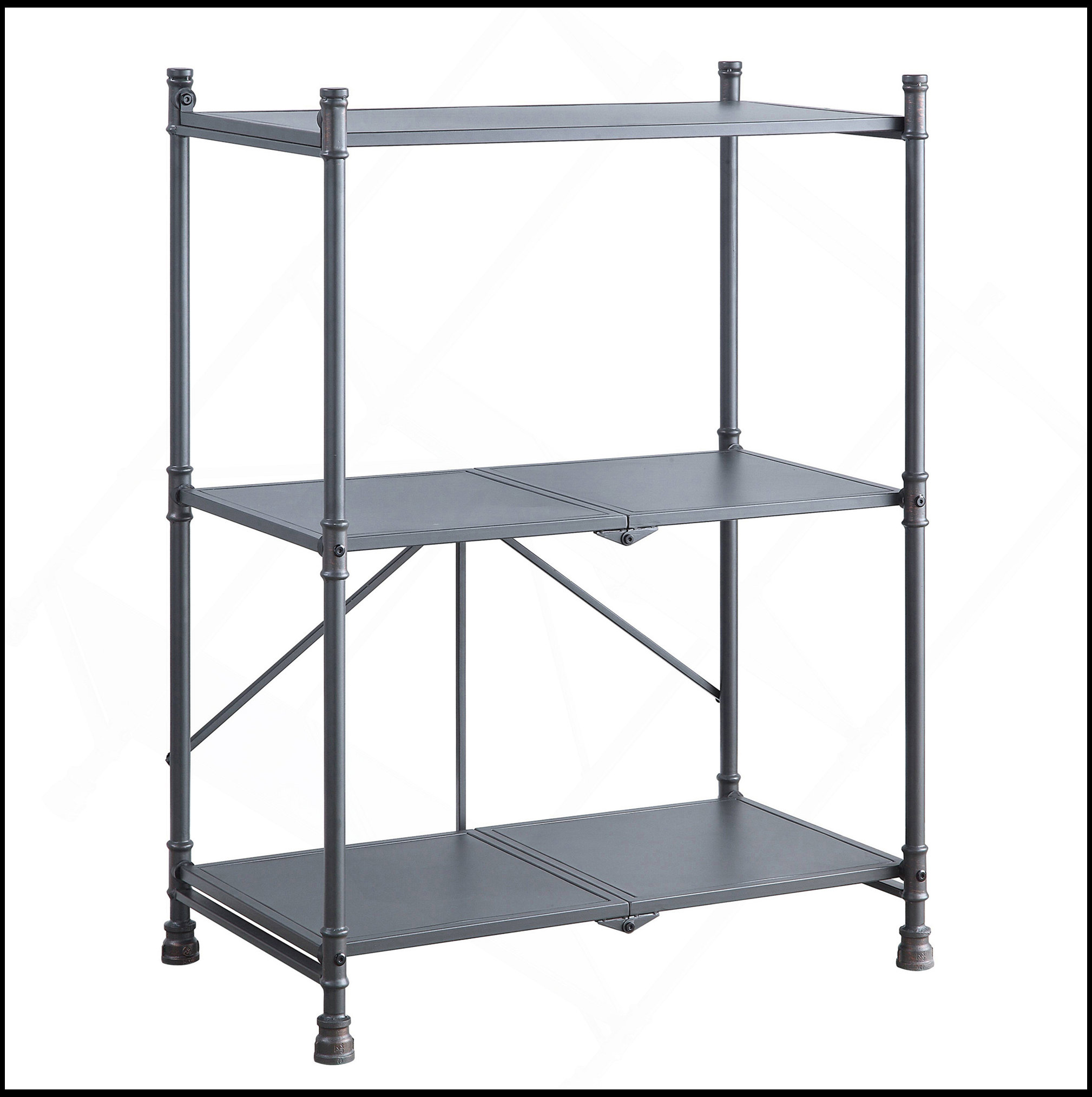 17 Stories Sandy Black And Hand-Brushed 3-Tier Console Table | Wayfair