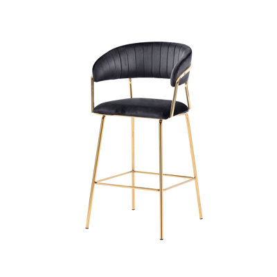 Everly Quinn Mata Upholstered Counter Stool & Reviews | Wayfair