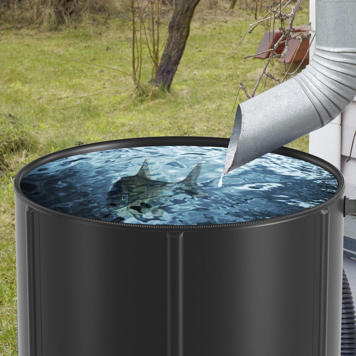 ShangQuan WuLiu 53 Gal Collapsible Rain Barrel, Portable Water Storage ...