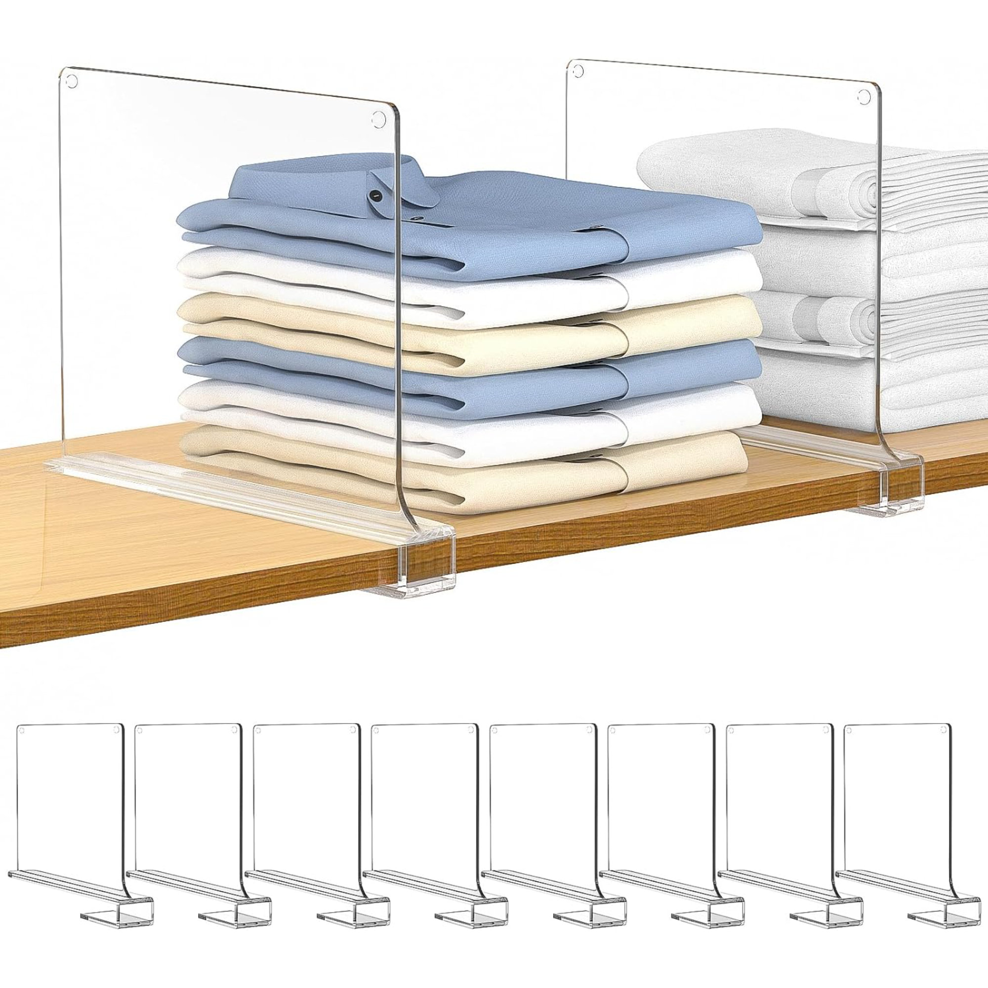 Rebrilliant Wire Shelf Dividers -10 Pack- Closet Storage & Organization ...