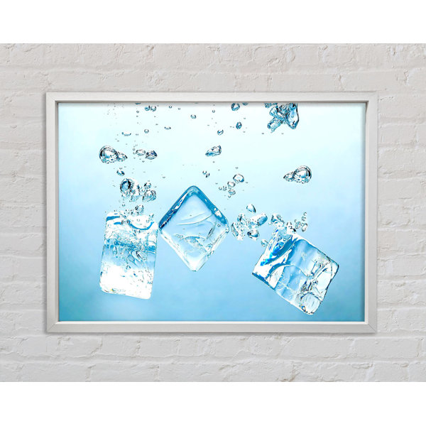 Ebern Designs Ice Cubes Bubbles - Single Picture Frame Art Prints on ...