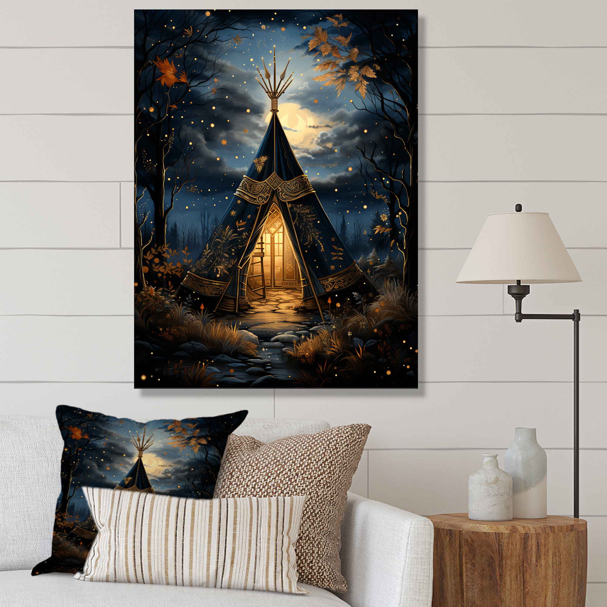 Winston Porter Blue Native Tipi Celestial Connections I - Print on ...