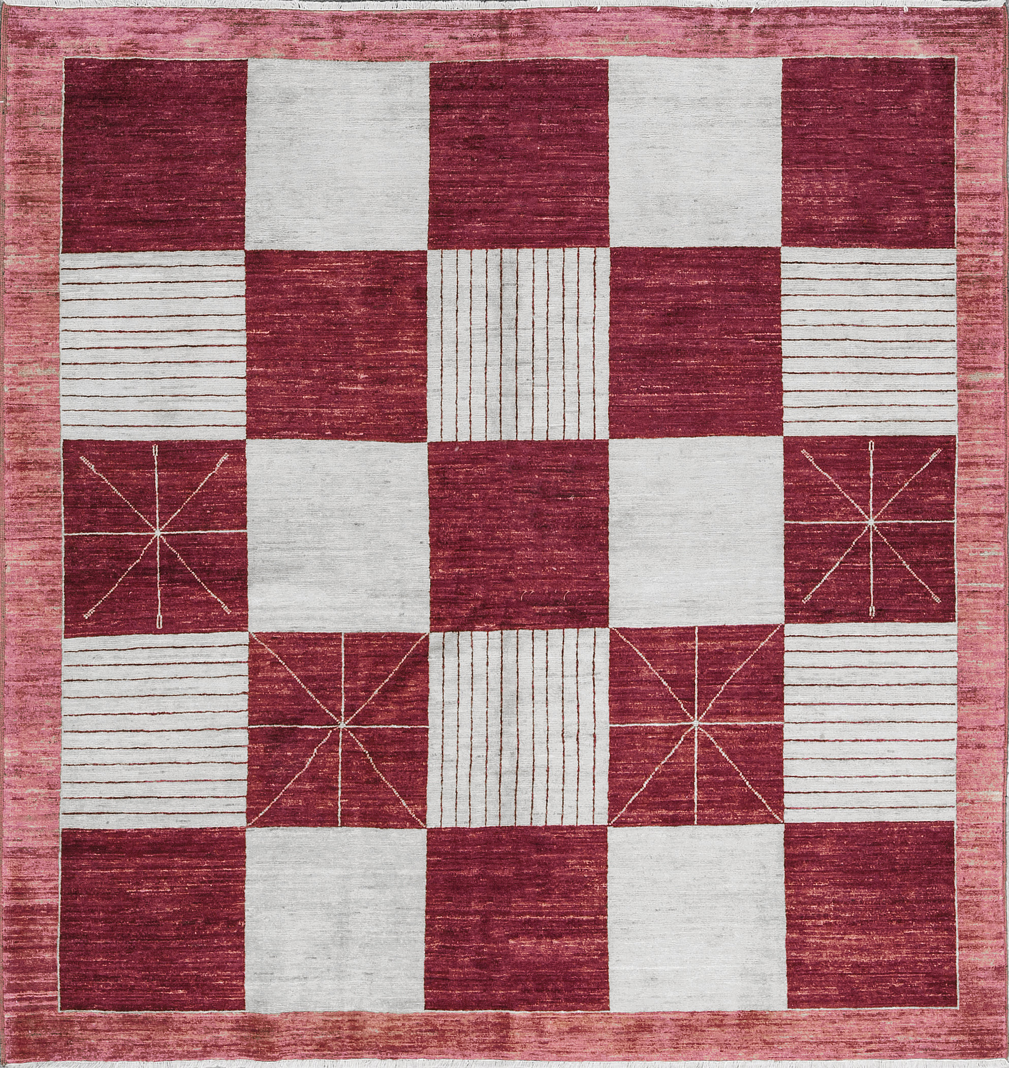 Bokara Rug Co., Inc. Hand-Knotted High-Quality Red and White Area Rug ...