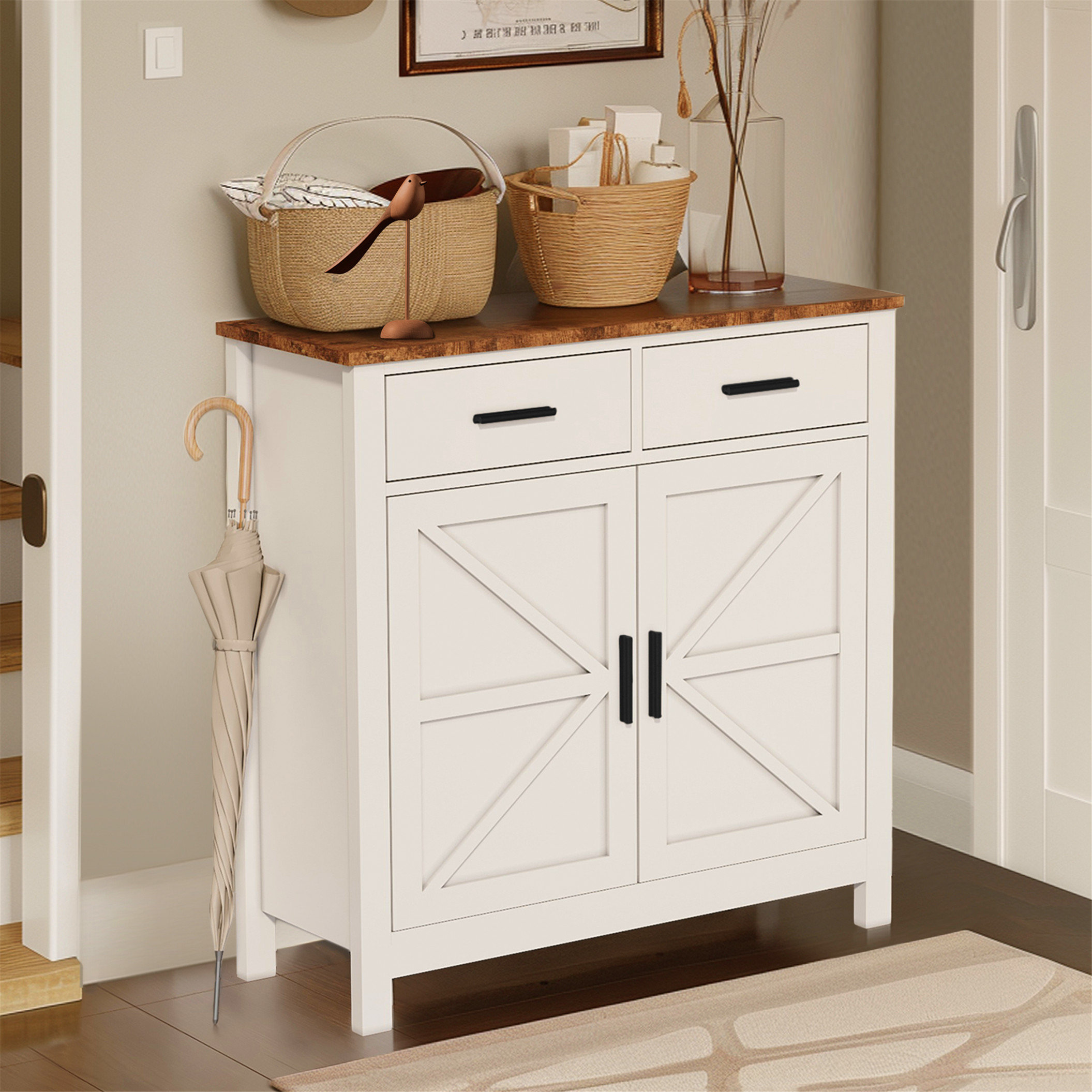 Gracie Oaks Versatile Kitchen Storage Cabinet with Multiple ...