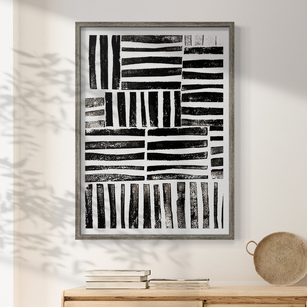 Wrought Studio™ Lino Cut Chaos -Framed Canvas | Wayfair