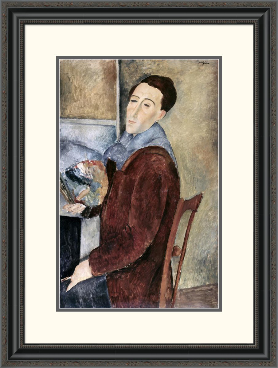 Global Gallery 'Self-Portrait' by Amedeo Modigliani Framed Painting ...