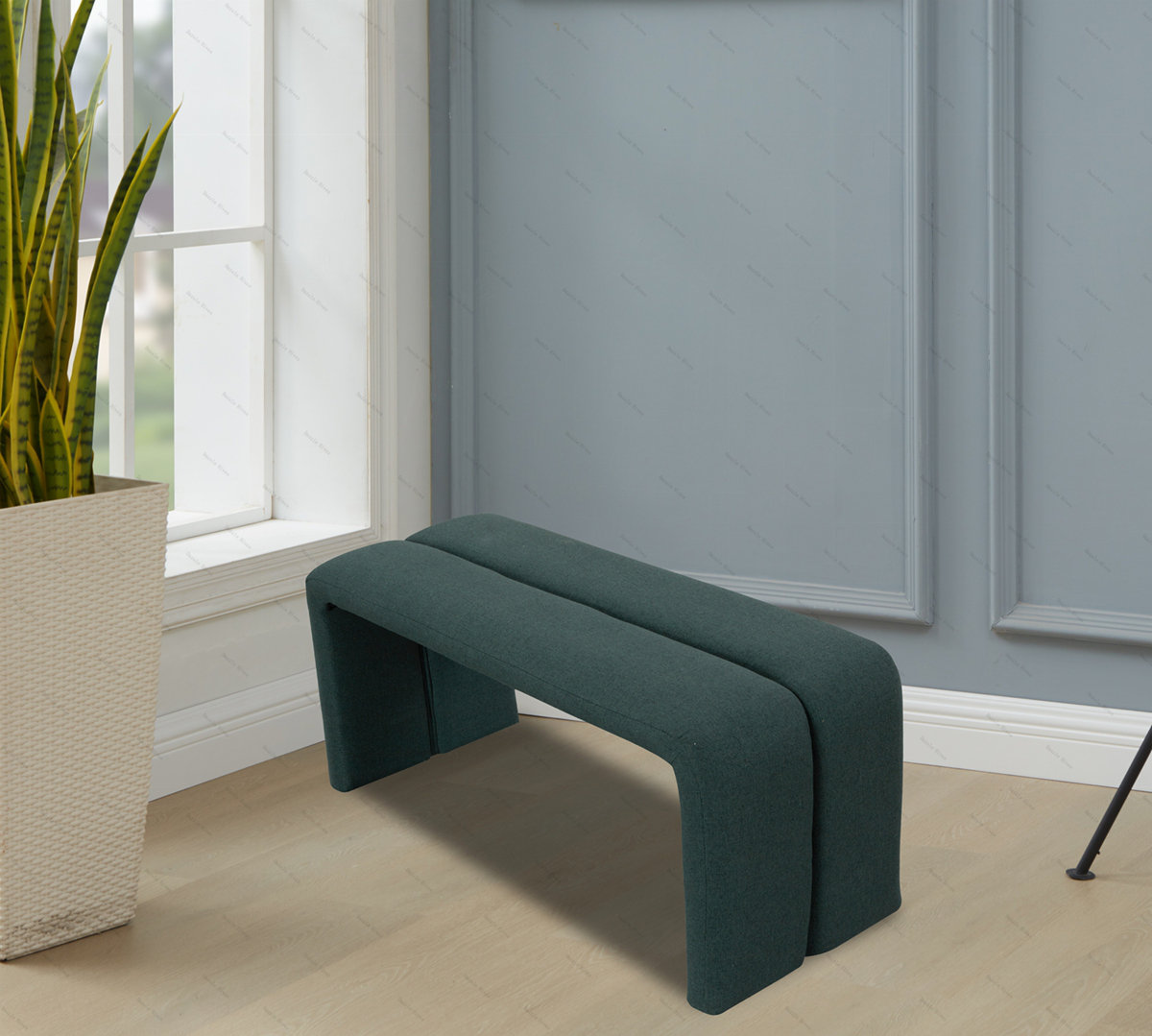 Ivy Bronx Ottoman Bench Set, Modern Upholstered Bench Including Four ...