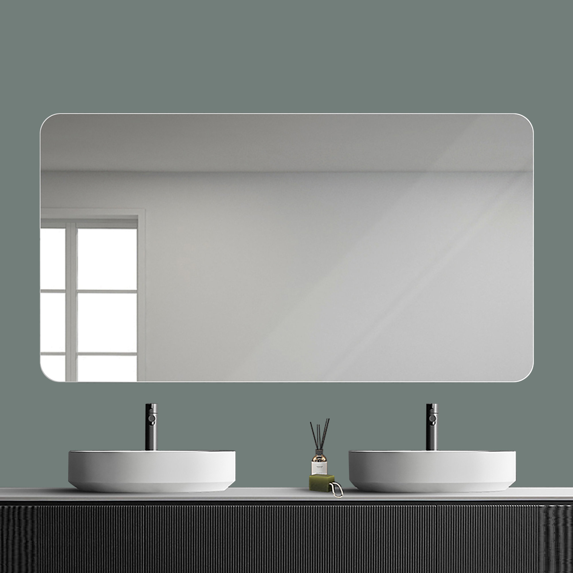 Latitude Run® Modern Bathroom Mirror No Fog Explosion-proof Wall ...