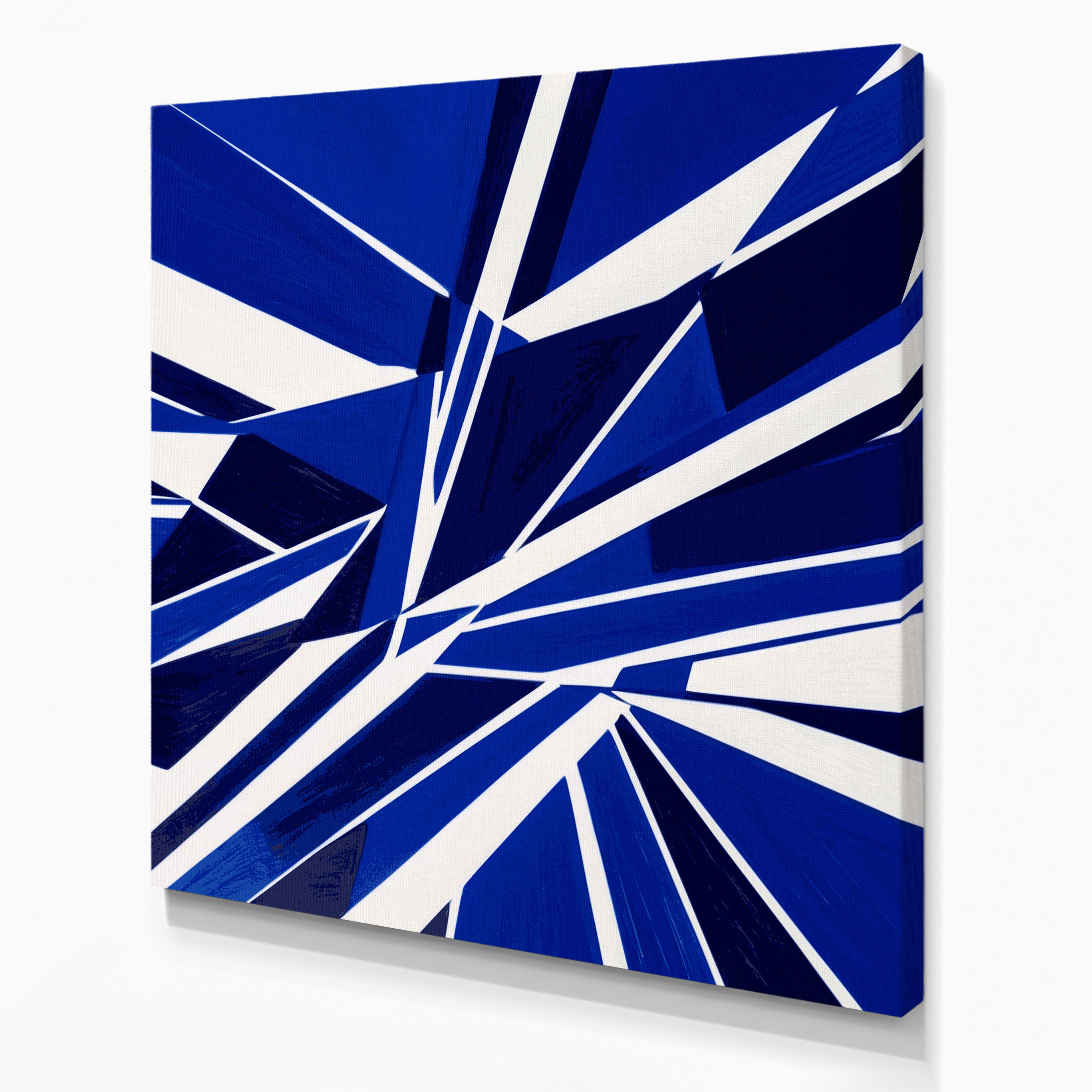 Ivy Bronx Hard Edge 53 Blue Canvas Wall Art | Wayfair