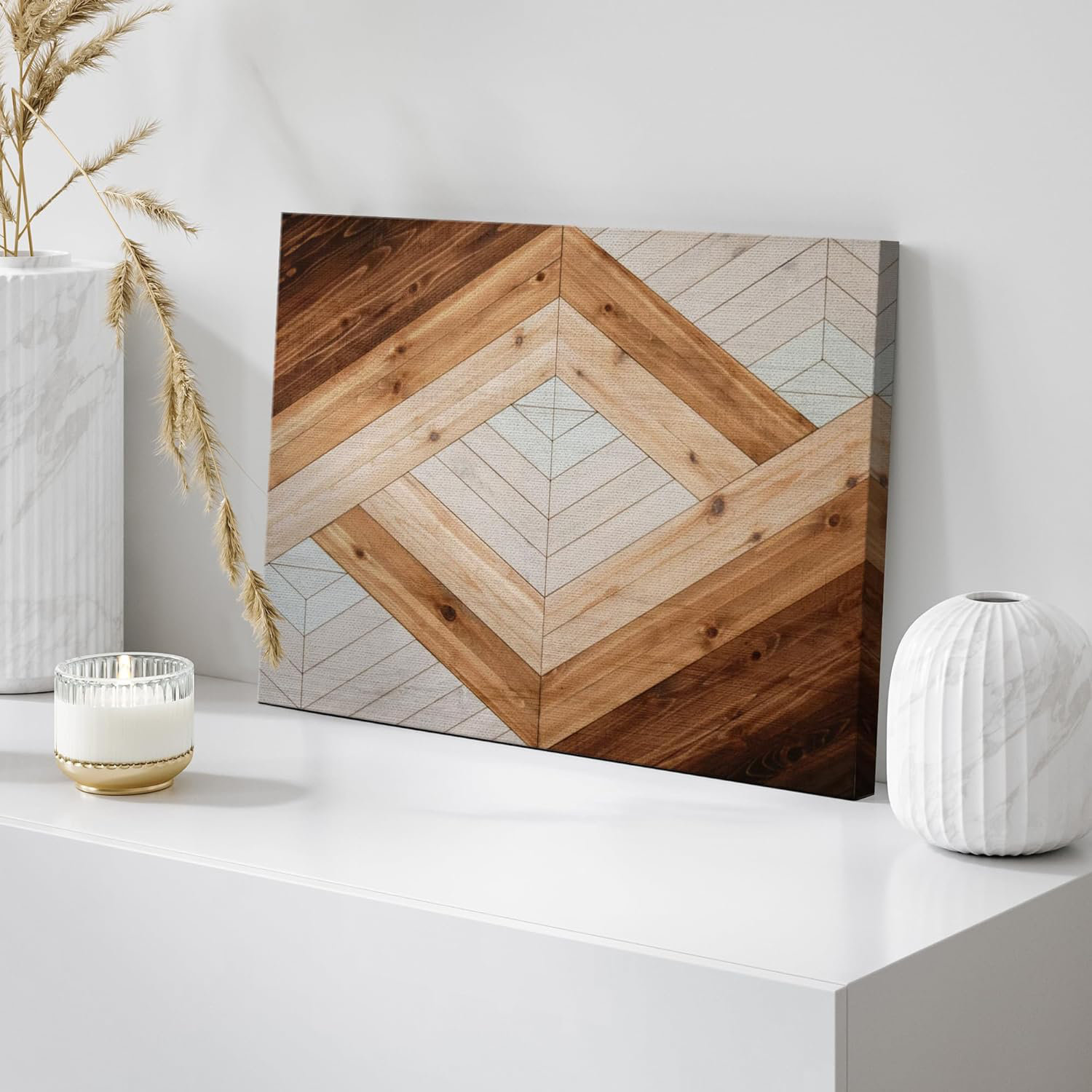 IDEA4WALL Geometric Western Shape " Brown Wood Effect Pattern Nature ...