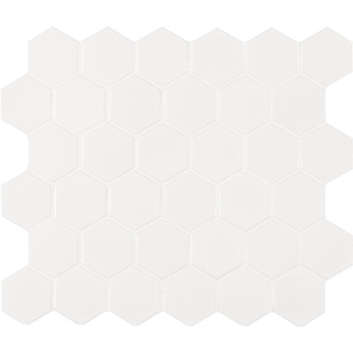 MSI Retro Hexo Bianco 2" x 2" Glossy Porcelain Mosaic Floor & Wall Tile ...