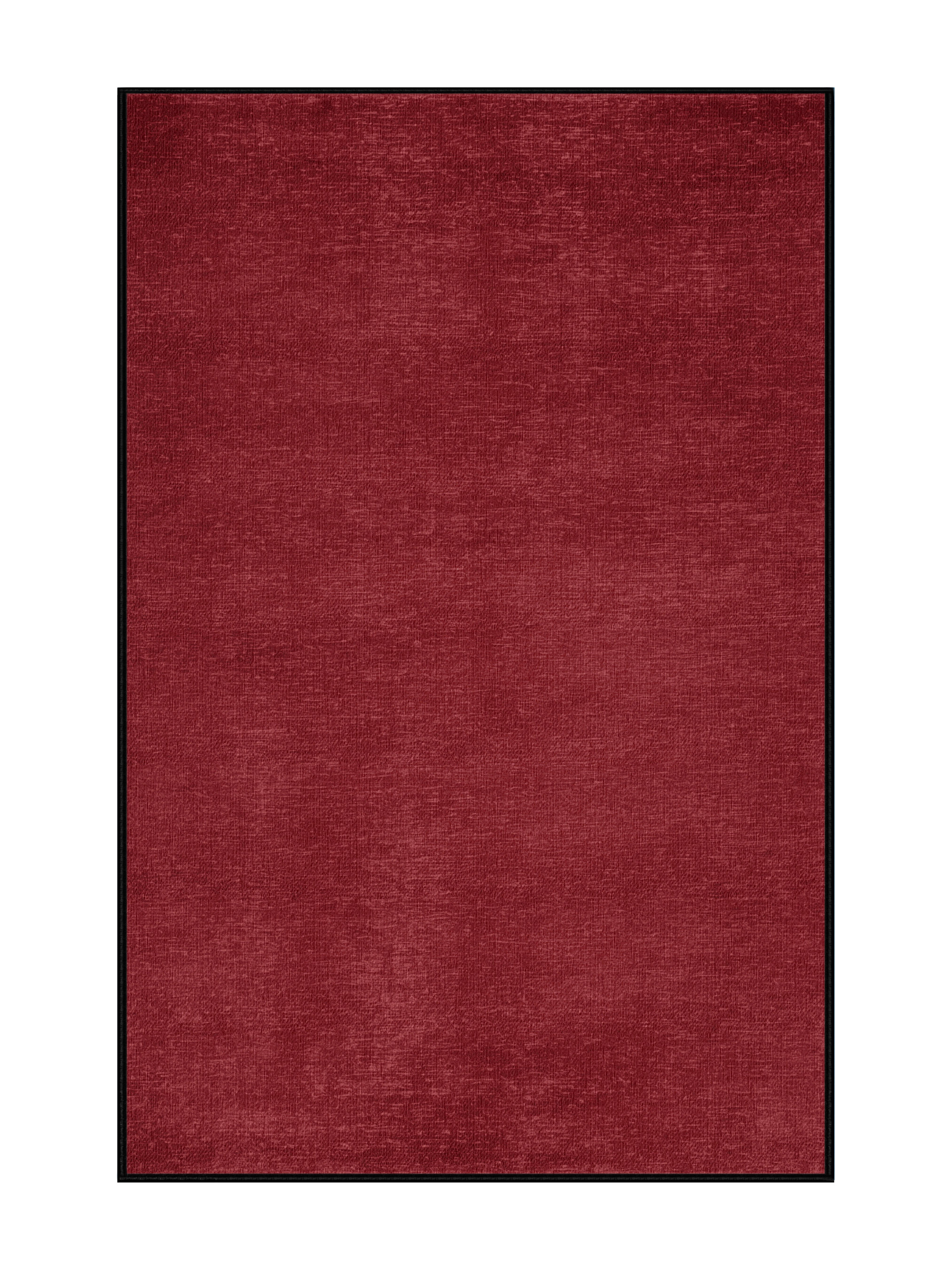 Hokku Designs Machine Washable Solid Red Area Rug | Wayfair