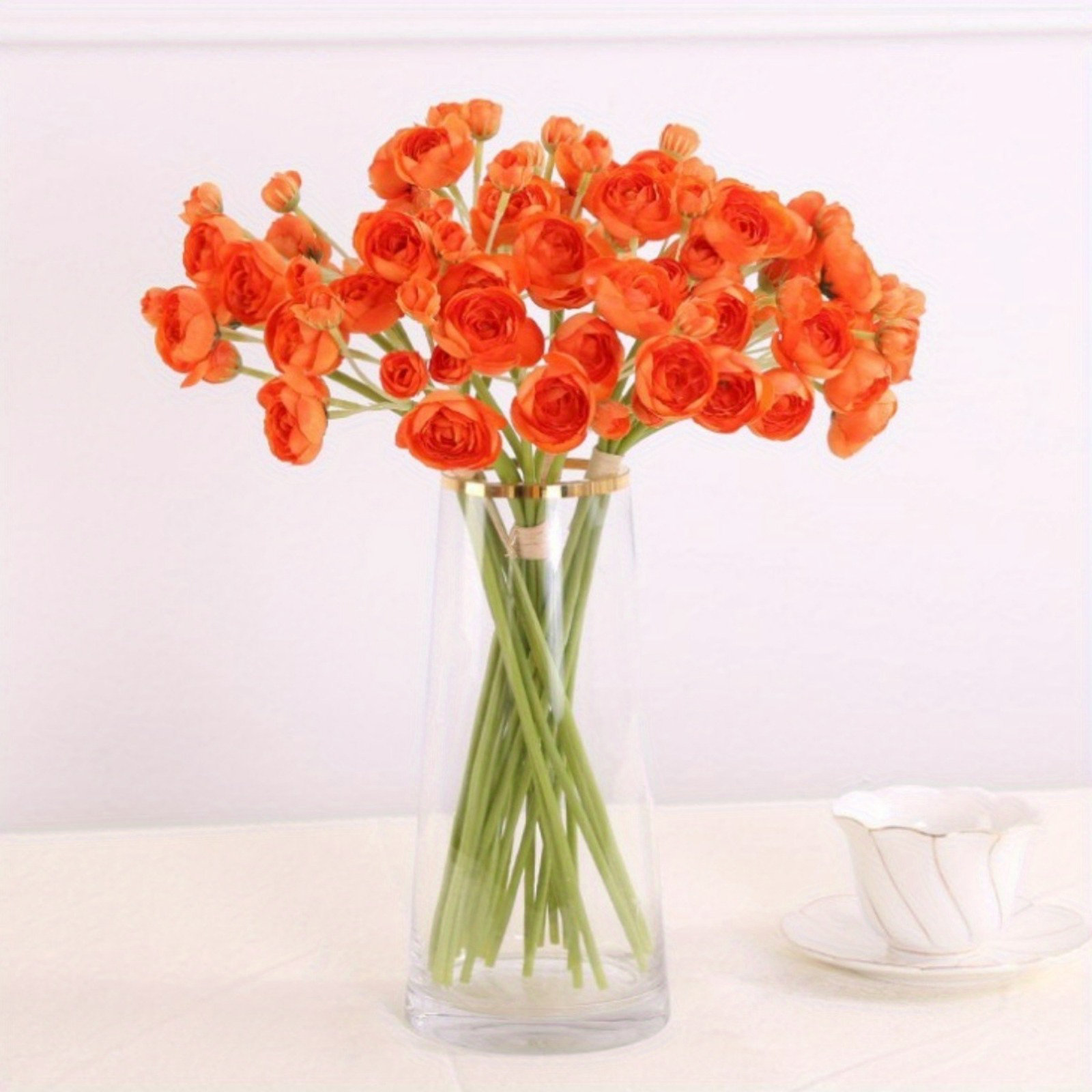 Charlton Home® 2 Bunches Ranunculus Artificial Flower, Faux Silk Mini ...