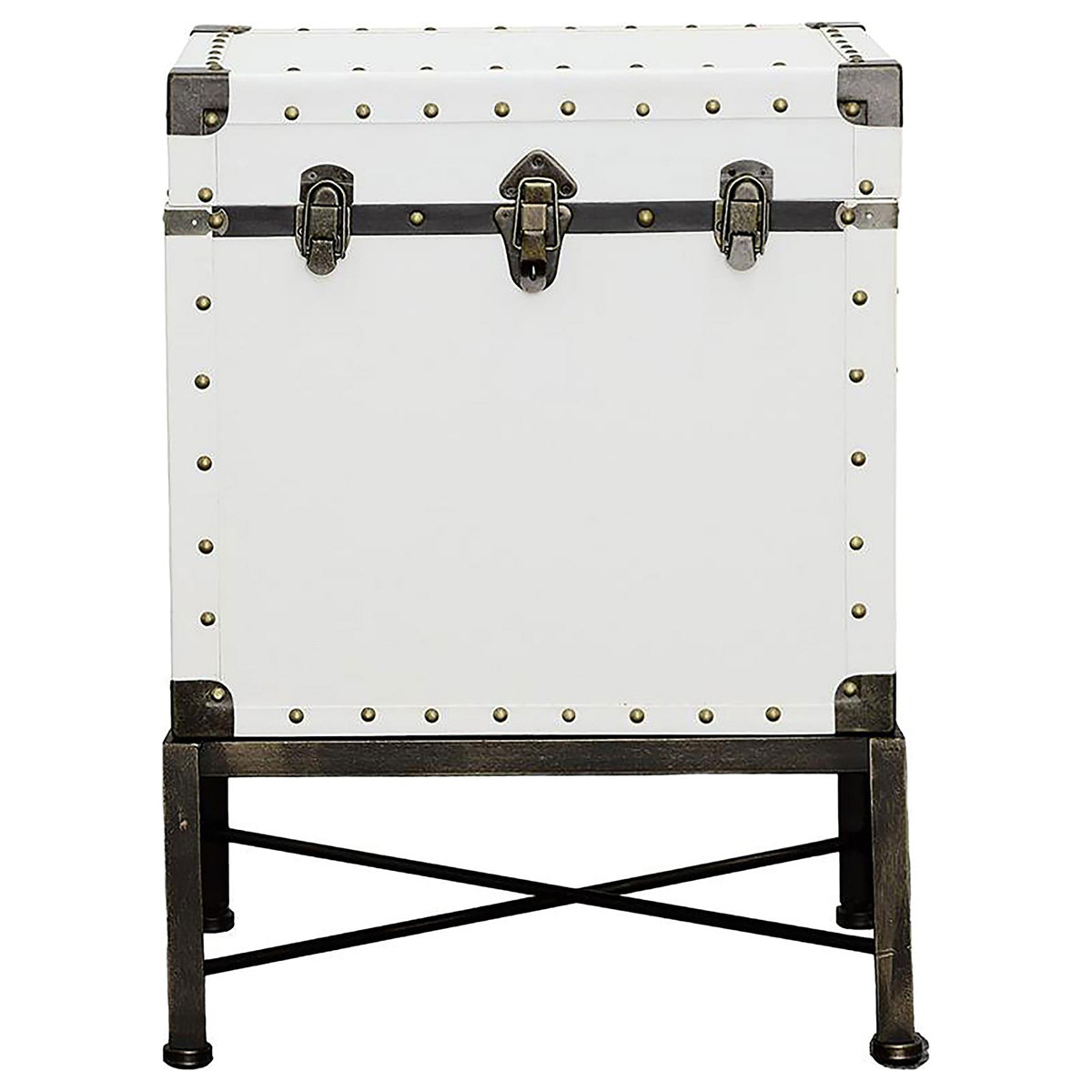 Dovecove And Bronze Washed Trunk Style Accent Cabinet | Wayfair