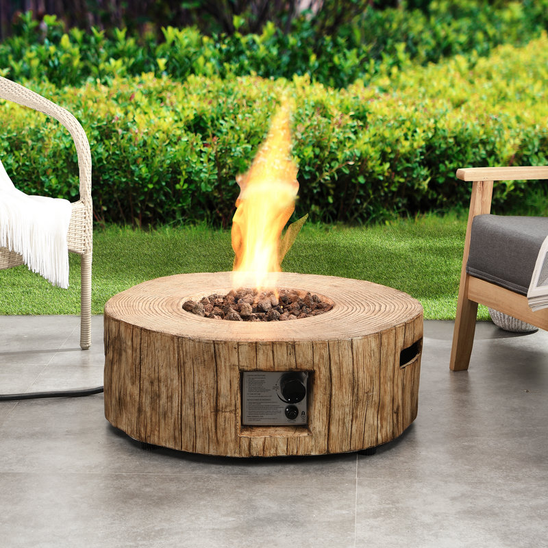 Loon Peak® Latife 10'' H x 28'' W Propane Outdoor Fire Pit | Wayfair