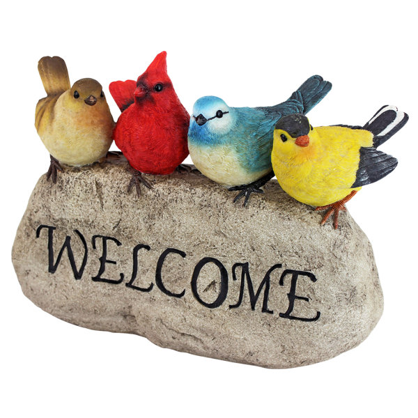 Design Toscano Birdy Welcome Sign Garden Stone Statue "& Reviews" | Wayfair