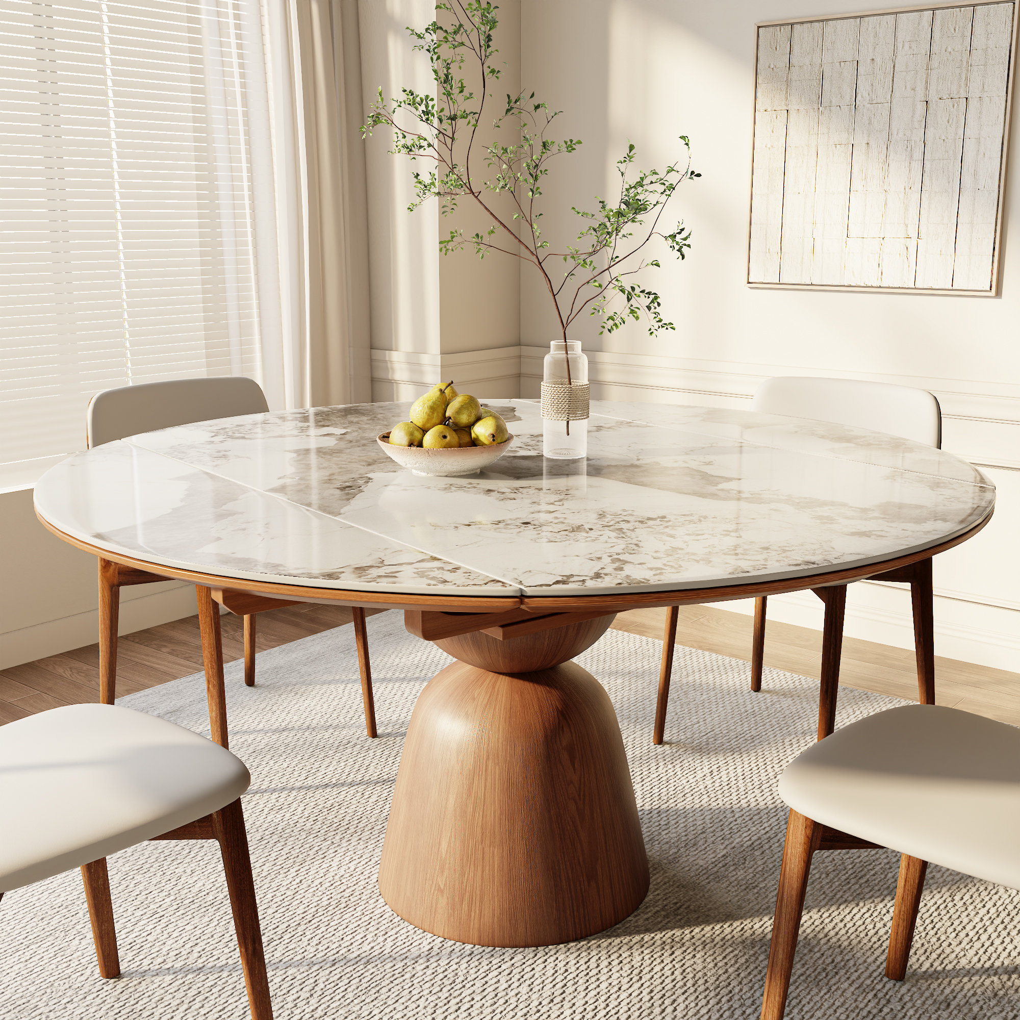 round extendable dining table 4 8