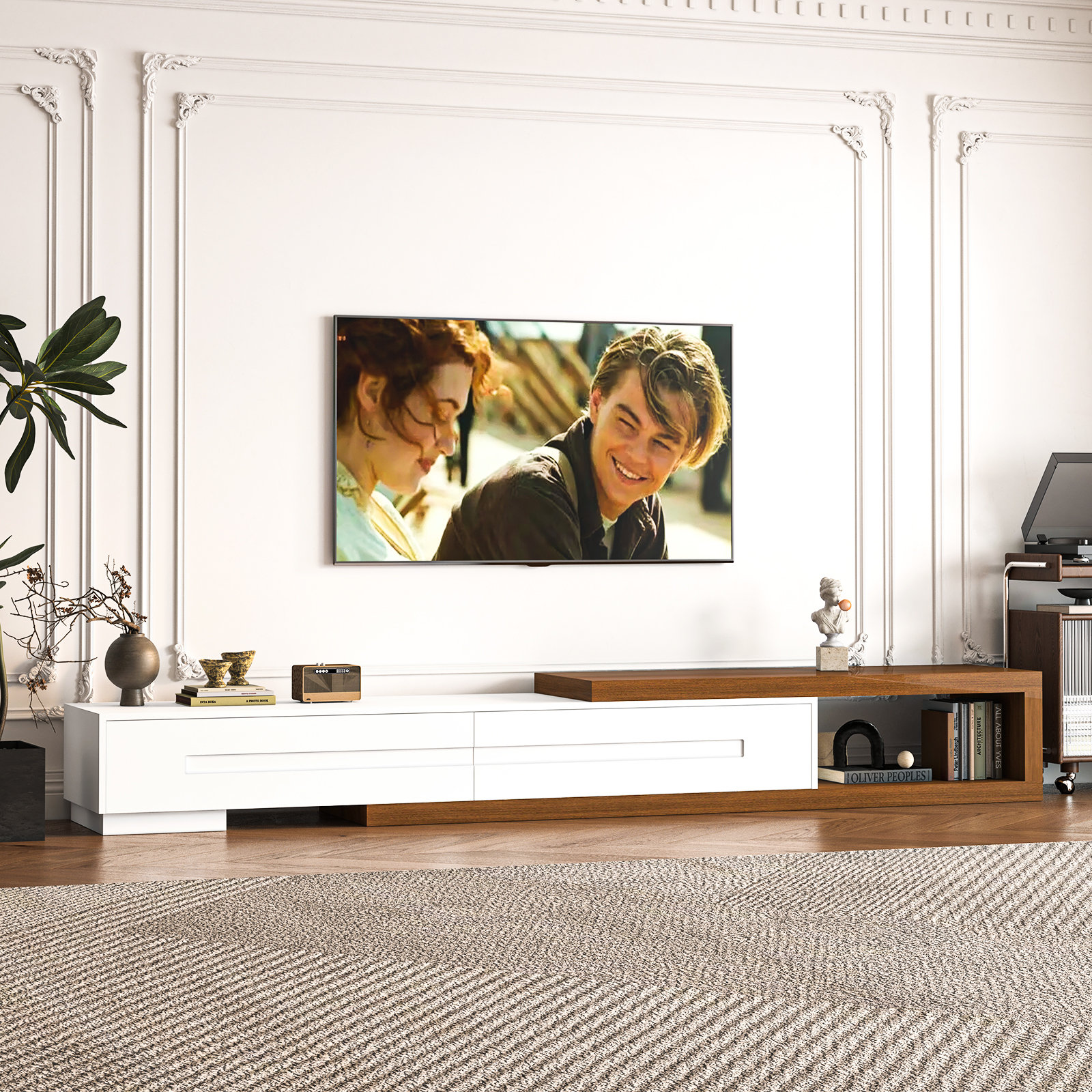 Ebern Designs Extendable Tv Stand, Modern Entertainment Center For Up ...