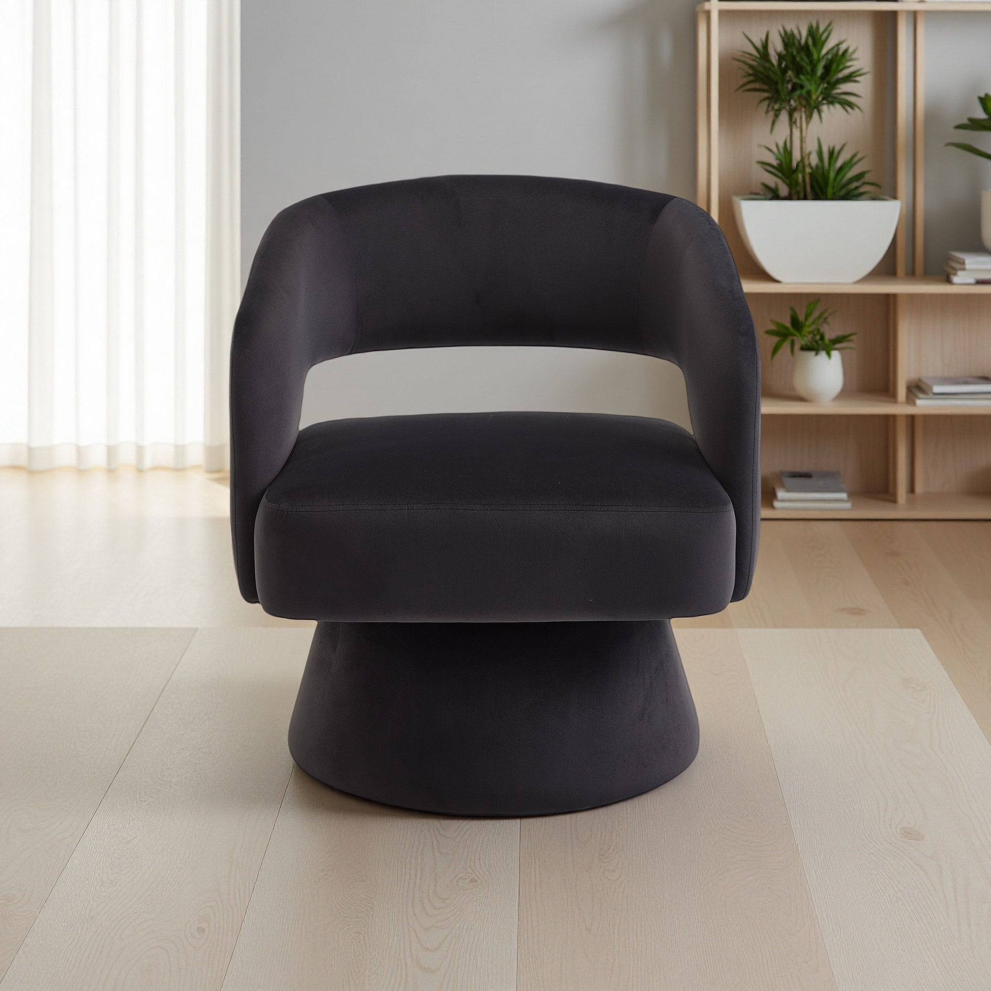 PhoebeHoliday Swivel Barrel Chair, Velvet Accent Armchair 360 Degree ...