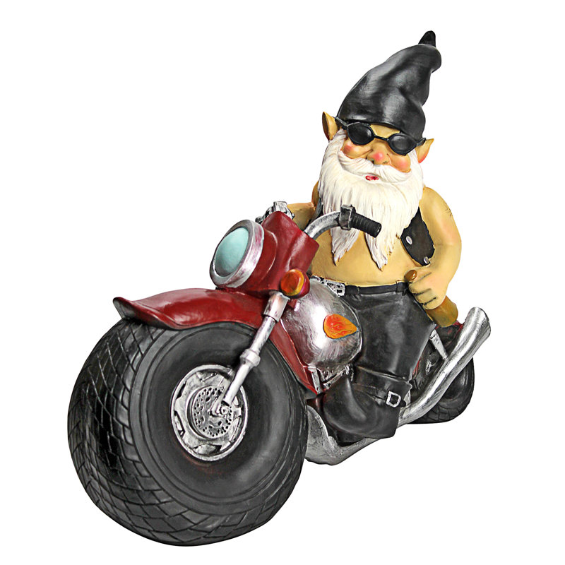 Design Toscano Axle Grease the Biker Gnome Statue & Reviews | Wayfair