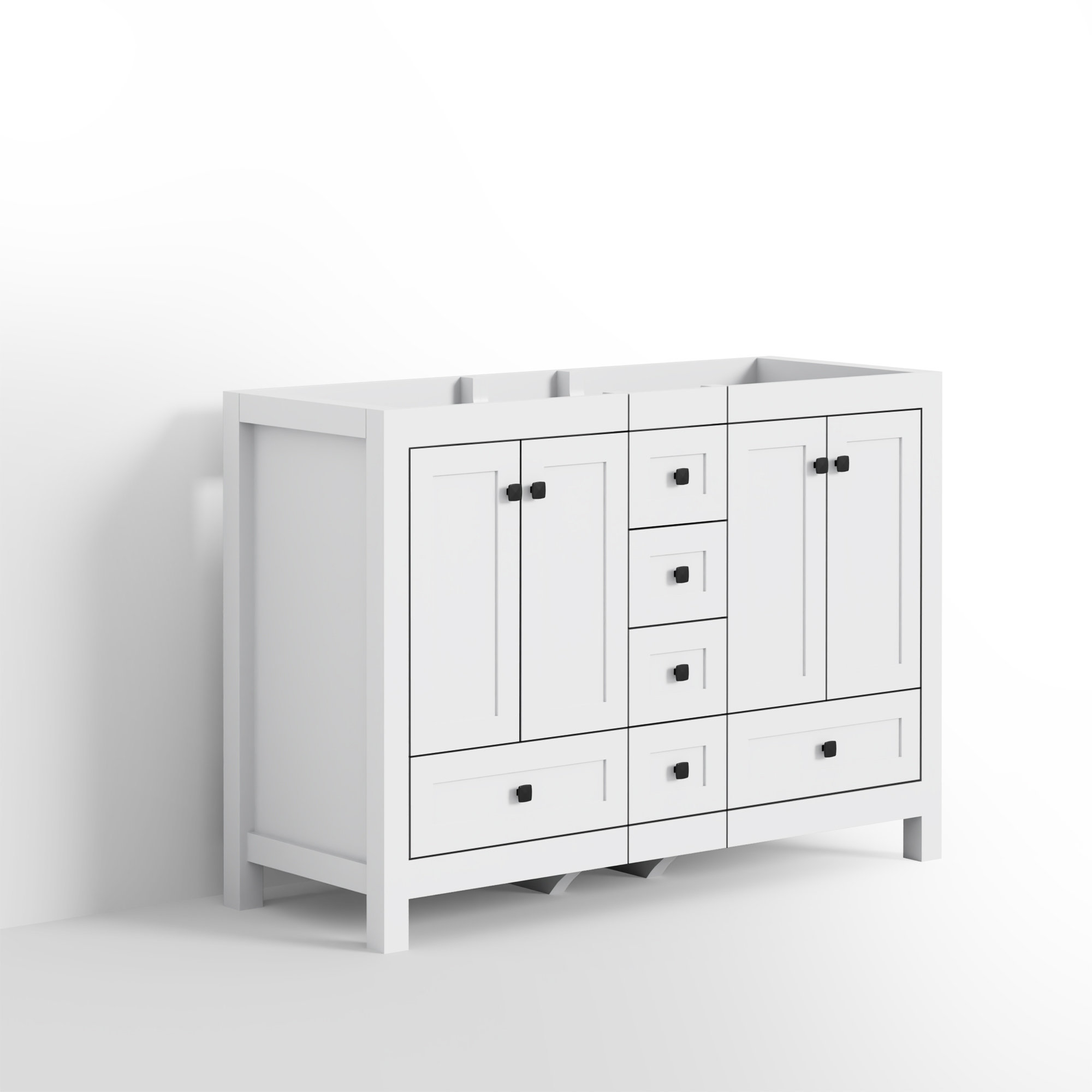 ECLIFE Wimer 48" Double Bathroom Vanity Base Only, Sink Top not ...