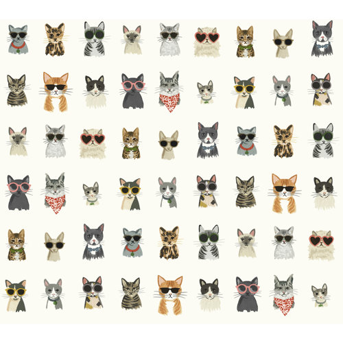 Rifle Paper Co. Cool Cats Peel & Stick Wallpaper Roll & Reviews | Wayfair