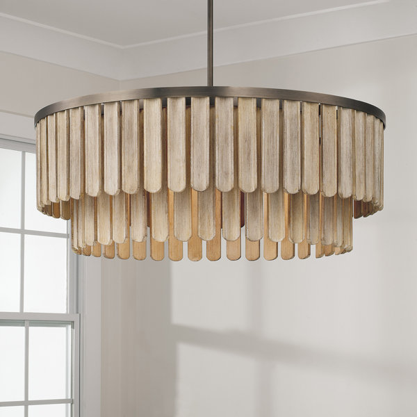 Capital Lighting 30" W x 11" H 6-Light Pendant in Dark Brass with ...