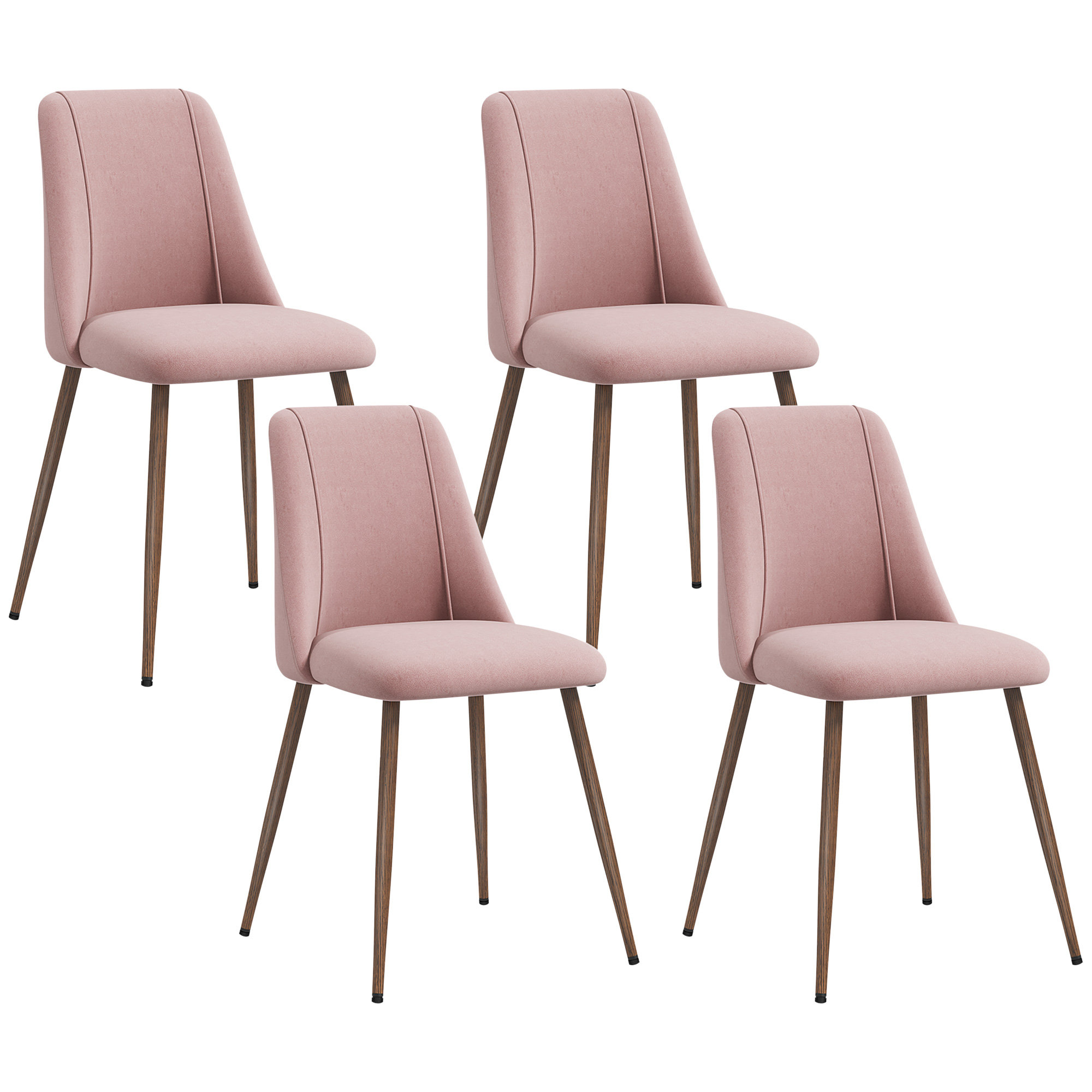 Corrigan Studio Dining Chairs Set of 4, Accent Chair with Velvet-touch ...