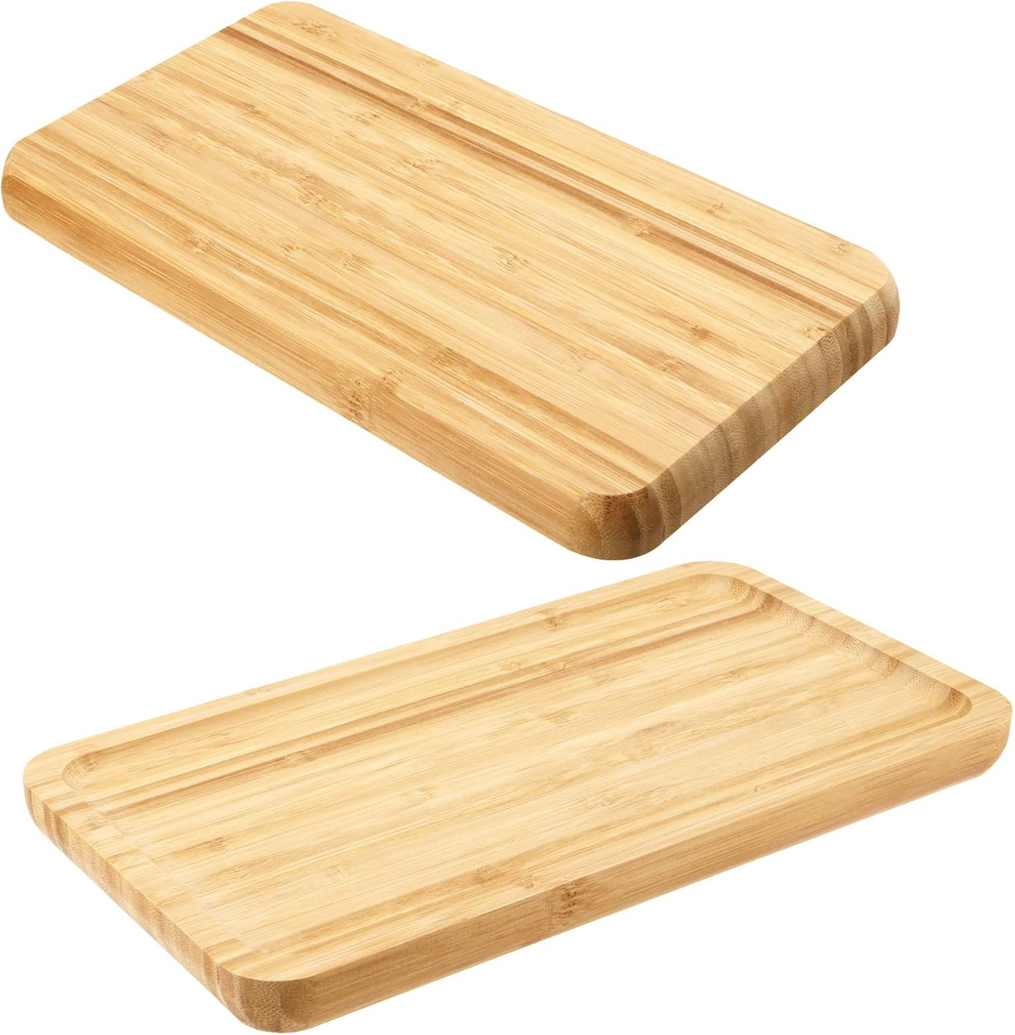 Bay Isle Home™ Ensemble de 2 plateaux de coiffeuse en bambou, 11,4 x 6,2 x 0,8 po, plateau de ...