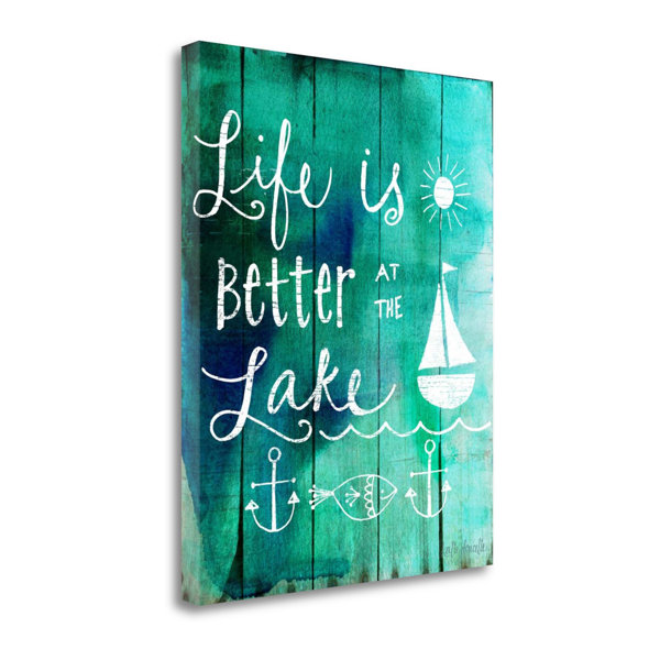 Longshore Tides Lakeside Living Signage On Canvas Textual Art | Wayfair