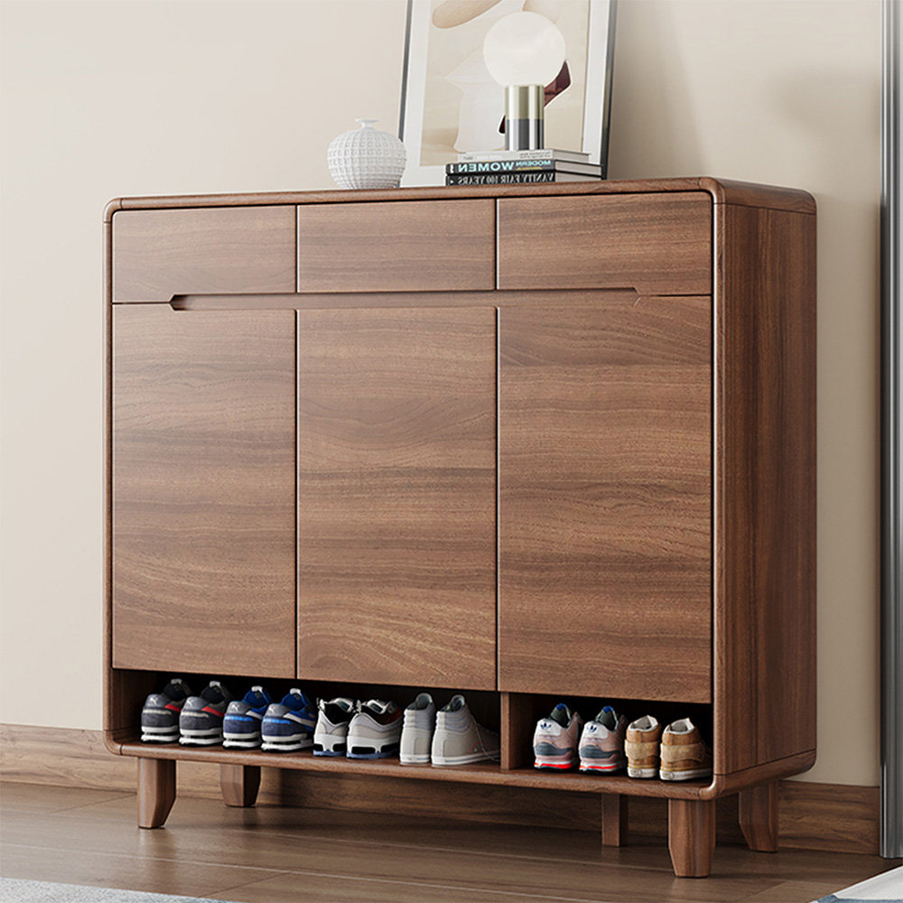 Decordreamss 39.37" Nut-Brown Solid+Manufactured wood Shoe Storage ...