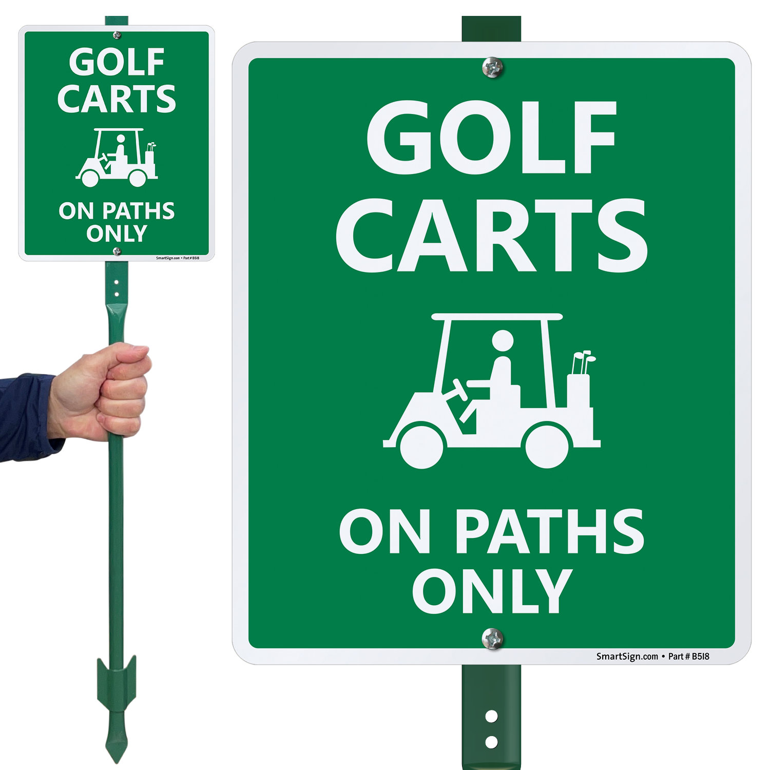 SmartSign Golf Carts On Paths Only Sign And Stake Kit - Wayfair Canada