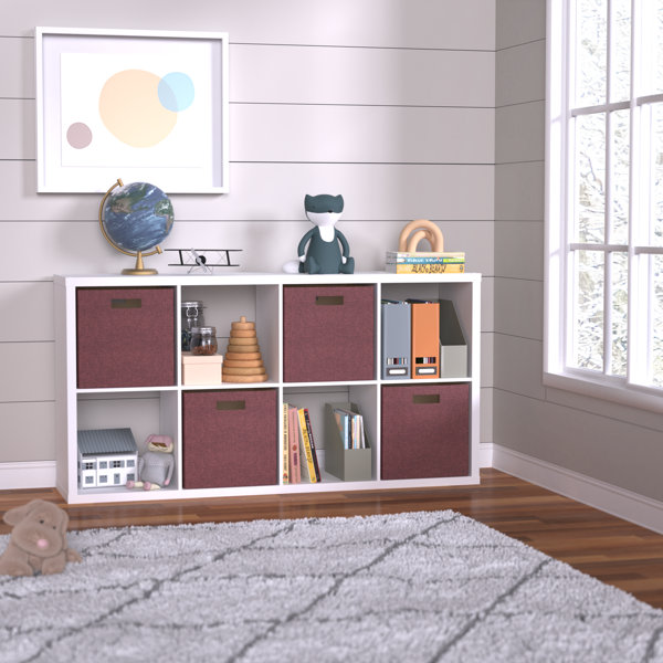ClosetMaid Decorative 8 Cube Bookcase With Premium Fabric Bins ...